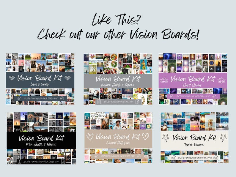 2025 Vision Board Kit for Winter, Vision Board Printable, Winter ...
