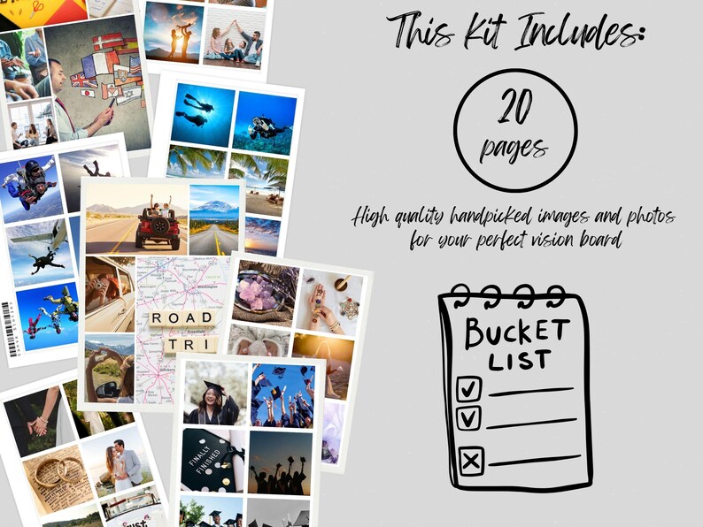 2024 Vision Board Kit for Bucket List, Vision Board Printable, Vision ...