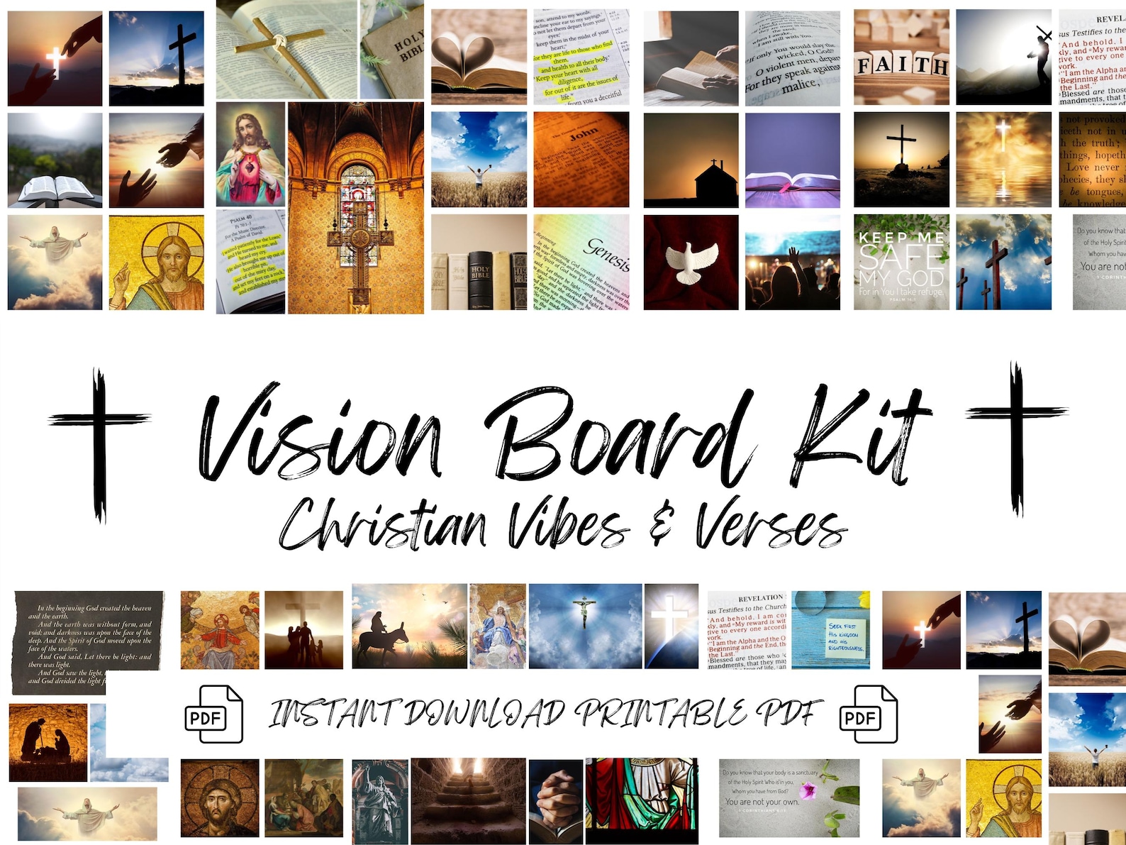 Christian Vision Board Kit Bible Verses & Affirmations (printable PDF ...