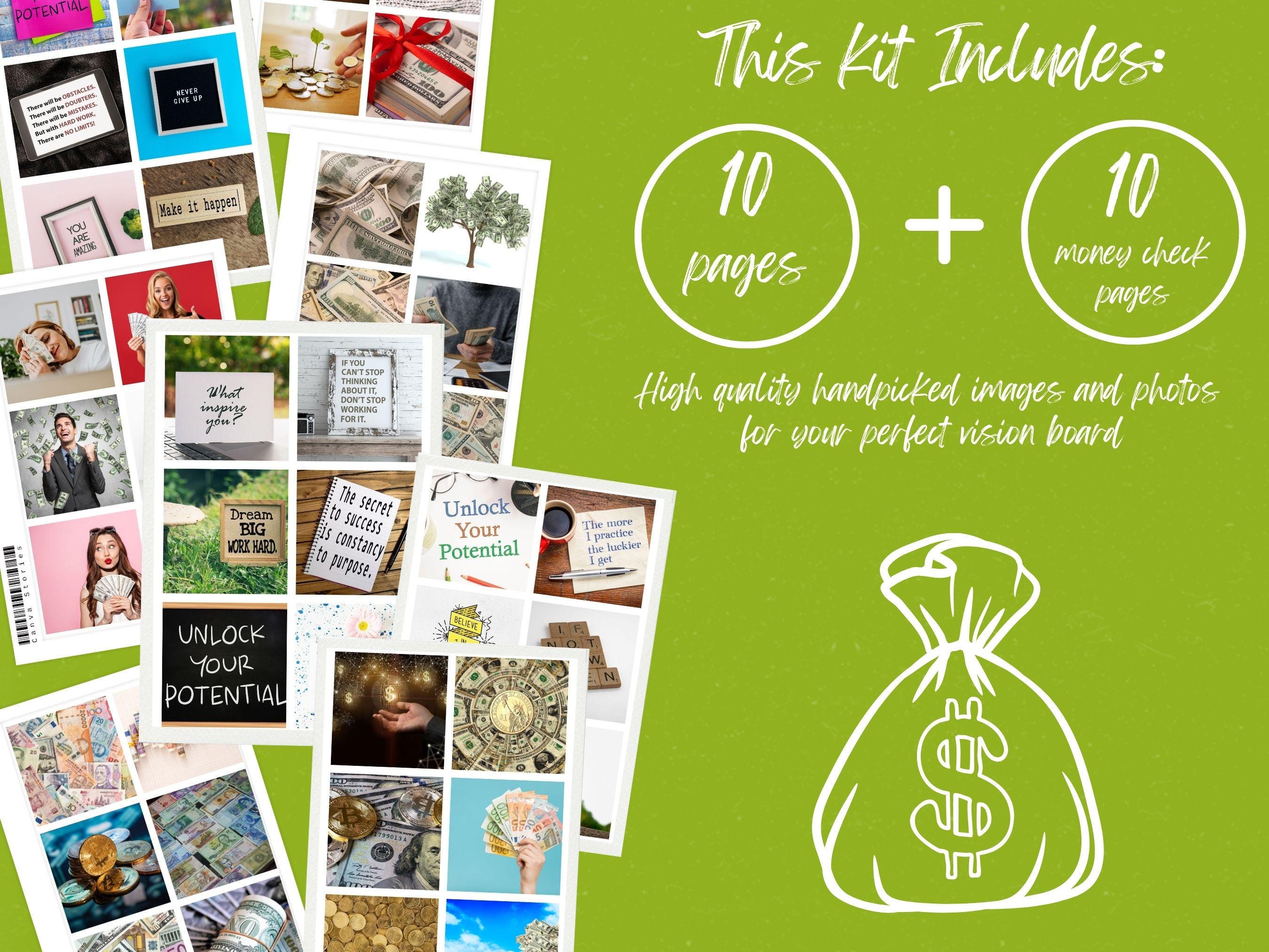 2025 Money Manifest Vision Board Kit for Money, Vision Board Printable ...