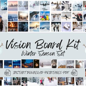 2025 Vision Board Kit for Winter, Vision Board Printable, Winter ...