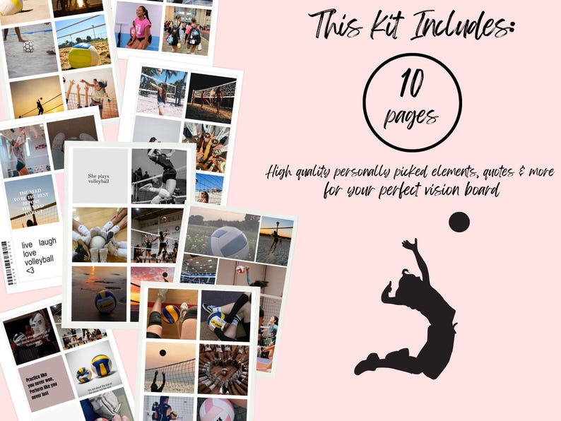 Volleyball Women Vision Board Kit: Sports, Affirmations, Manifestation ...