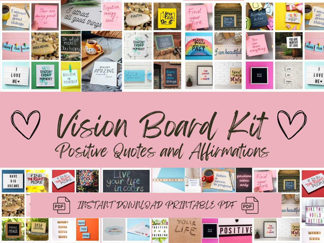 2025 Positive Affirmations Vision Board Kit for Women, Vision Board ...