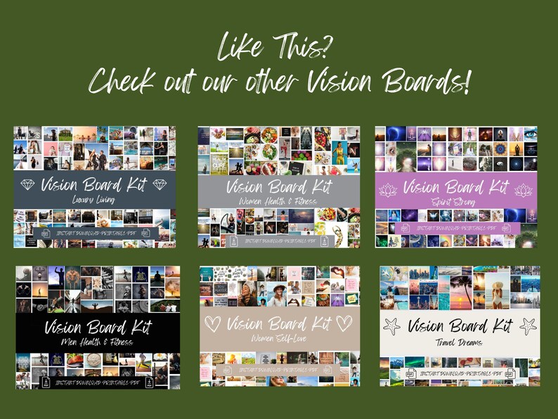 Vision Board Kit: Self-care Wellness Photos (PDF Download A4 Size) - Etsy