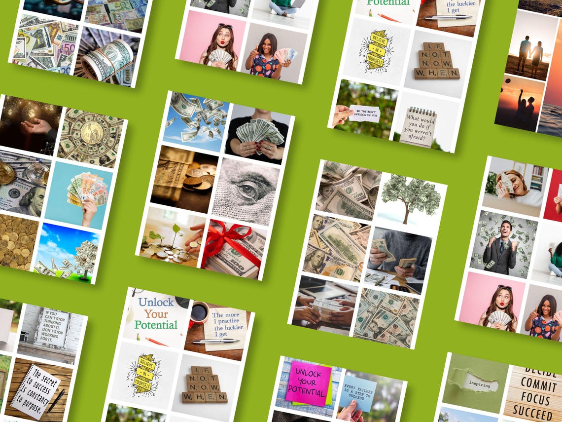 2025 Money Manifest Vision Board Kit for Money, Vision Board Printable ...