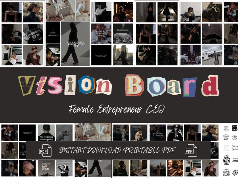 2026 Entrepreneur Women Vision Board Kit: CEO, Affirmations ...