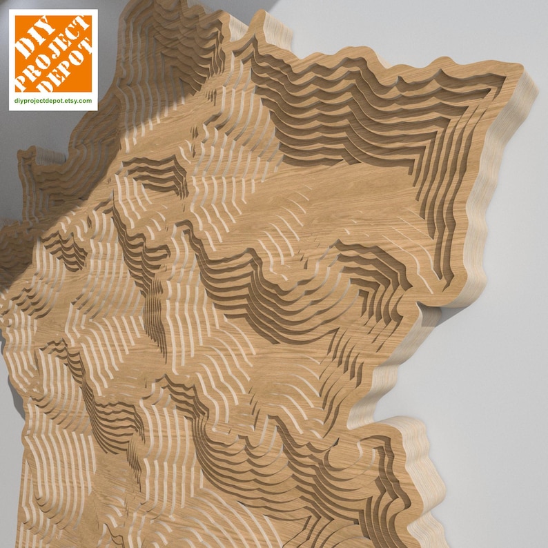 Parametric Map of France, Premium Wall Art, 3D Layered Map for CNC ...
