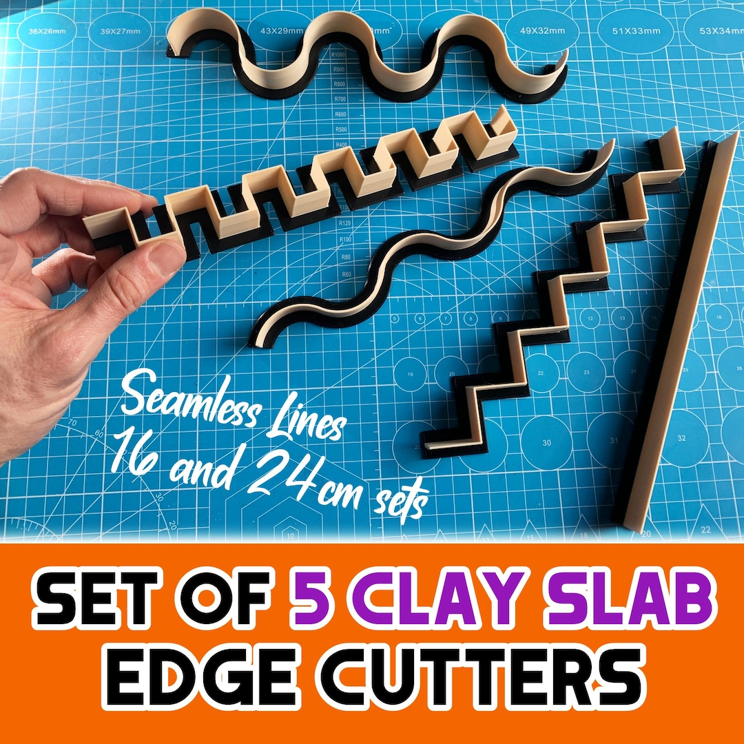 Clay Slab Edge Cutter Set of 5 | Cutter Kit for Ceramics | Rigid 3D ...