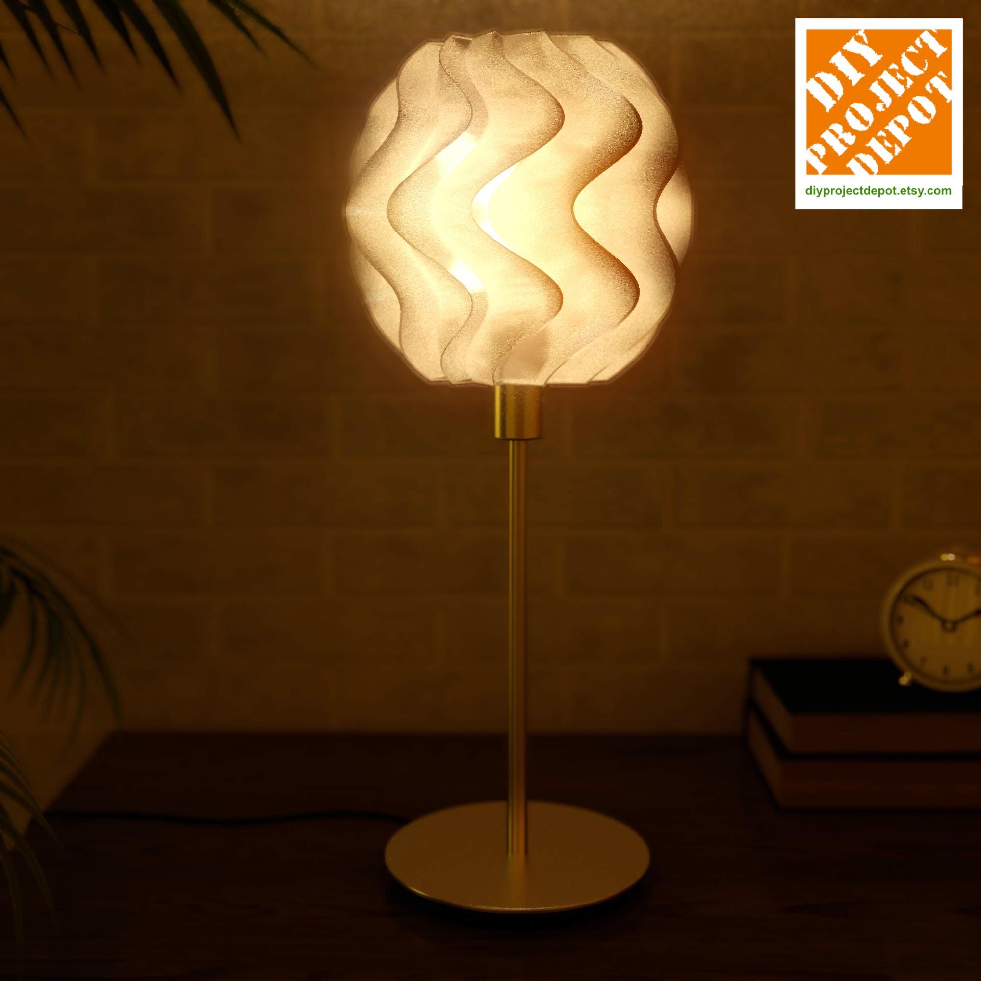 3D Printed Wavy Lamp STL File | Ikea SKAFTET Lampshade Mod | DIY Lamp ...