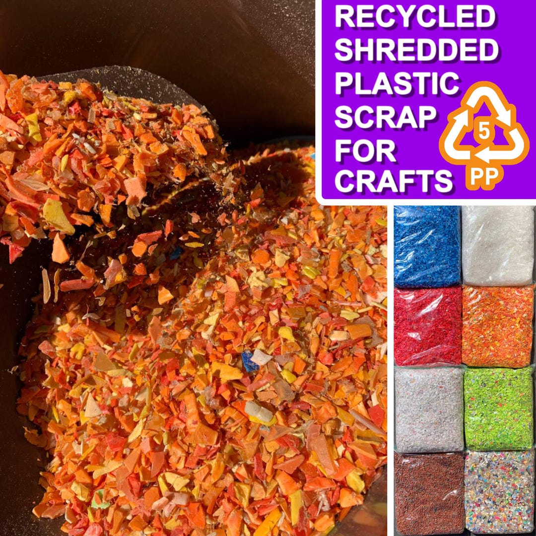 Shredded Recycled Plastic for DIY Projects, 8 Colors, Polypropylene ...