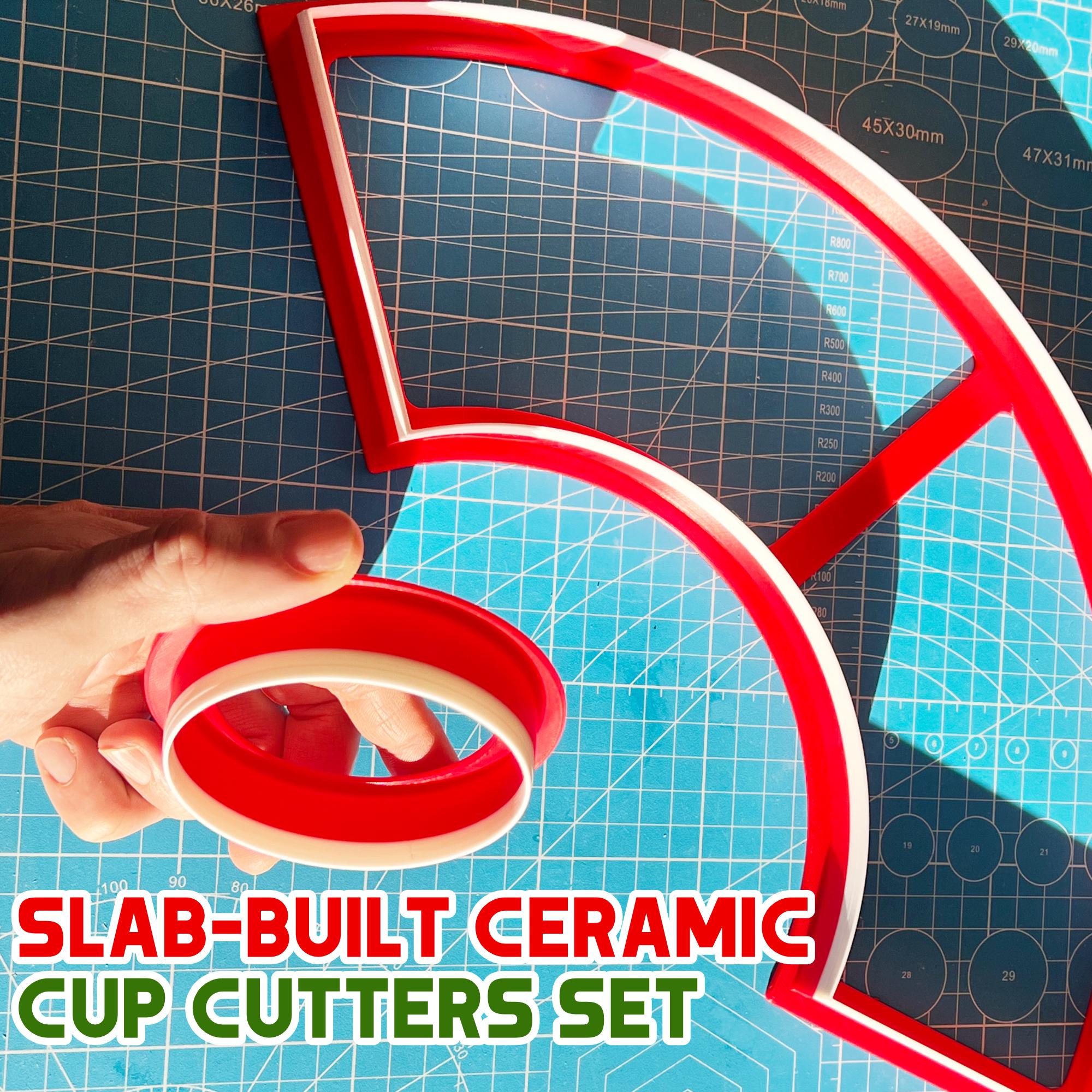 Clay Slab Cup Cutter Set | Modern Slab Cup Cutter Kit | 3D Printed ...