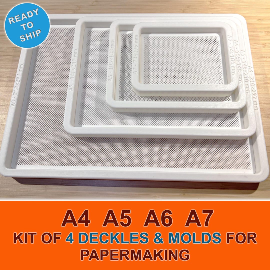Papermaking Deckles and Molds Kit | Set of A4, A5, A6, A7 Paper Size ...