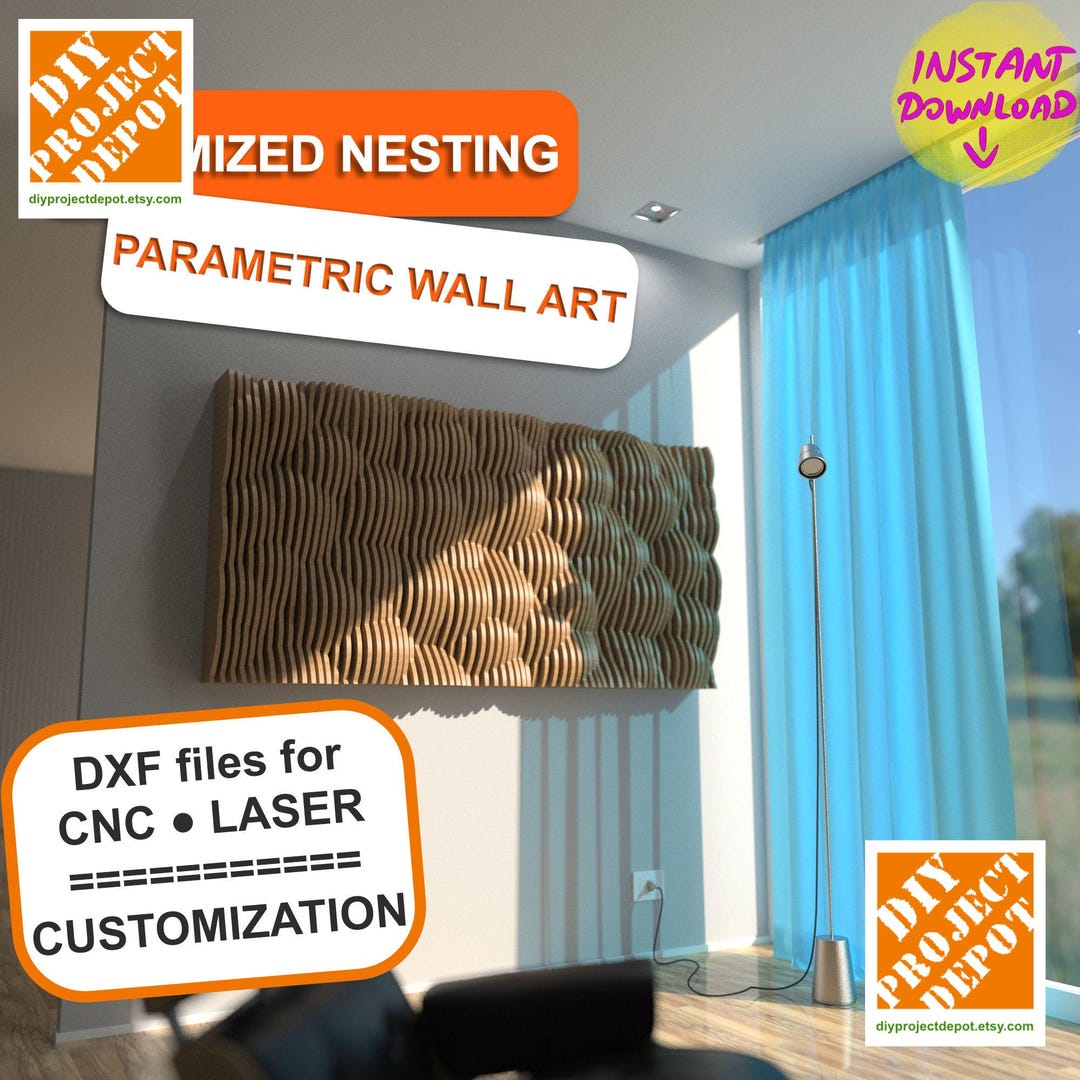 Bubbles Parametric Wall Art for CNC or Laser, Optimized Nesting and ...