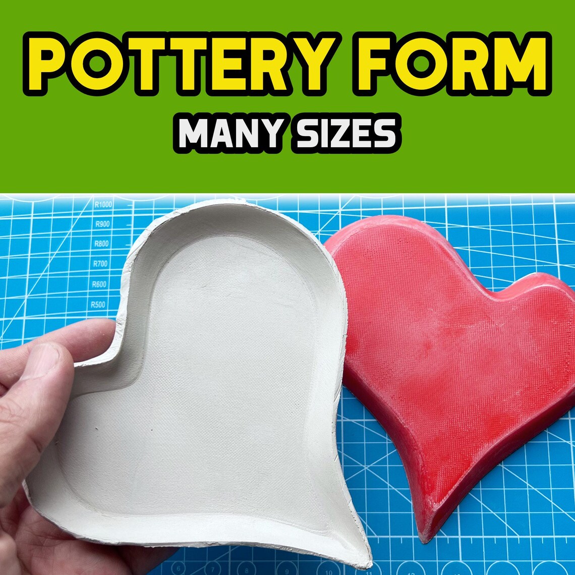 Heart Plate Pottery Form | Heart-shaped Dish Drape Mold for Ceramics ...