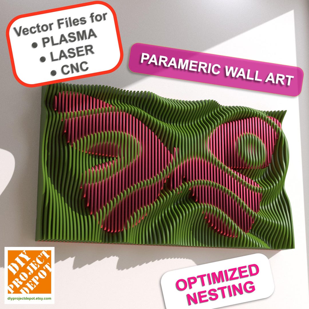 Butterfly Parametric Wall Art for CNC or Laser, 3D Wall Panel, Decor ...