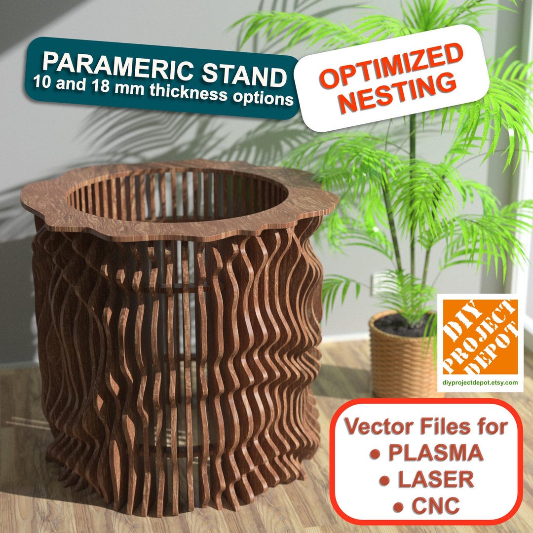 Parametric Round Stand of Table, Wavy Design, 10 and 18 Mm Material ...