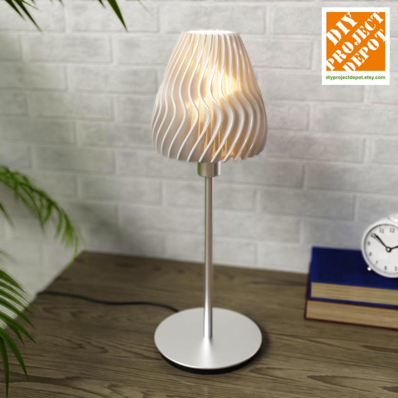 3D Printed Wavy Lamp STL File | Ikea SKAFTET Lampshade Mod | DIY Lamp ...