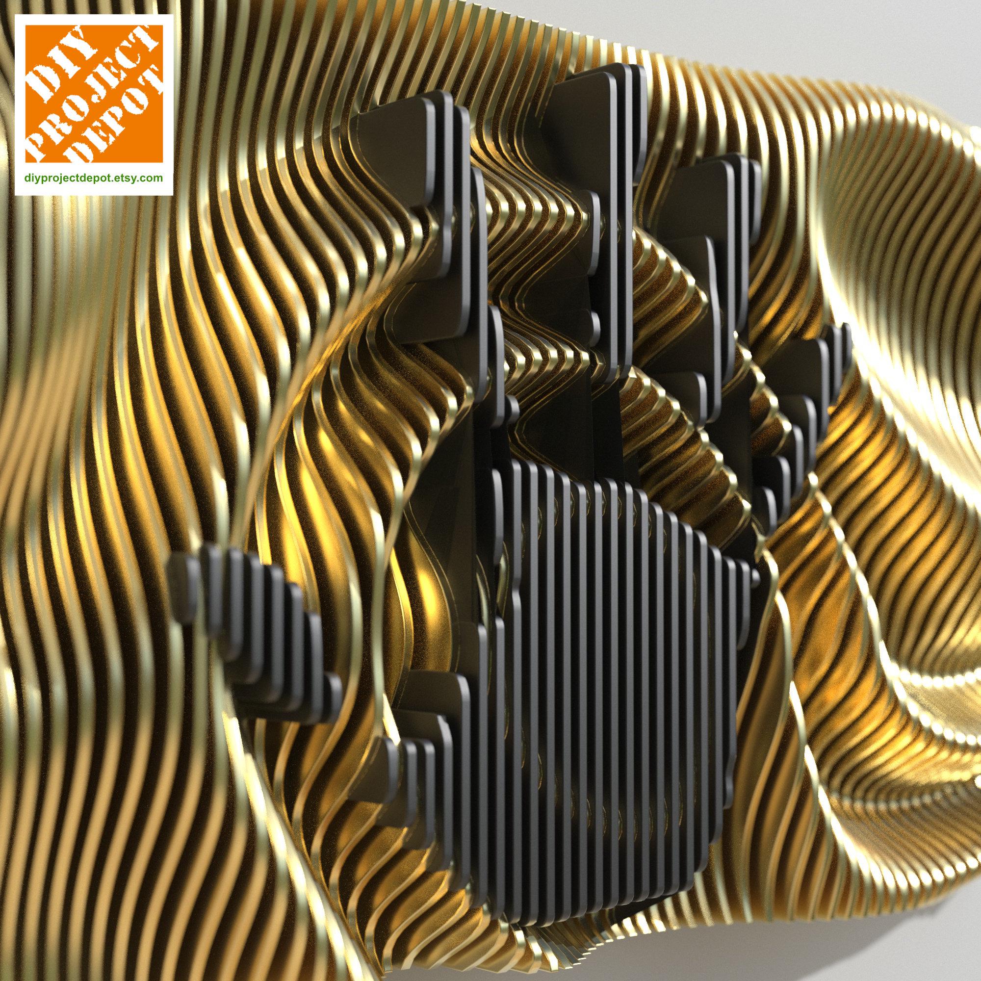 Hand Parametric Wall Art for CNC or Laser, Handprint and Waves ...