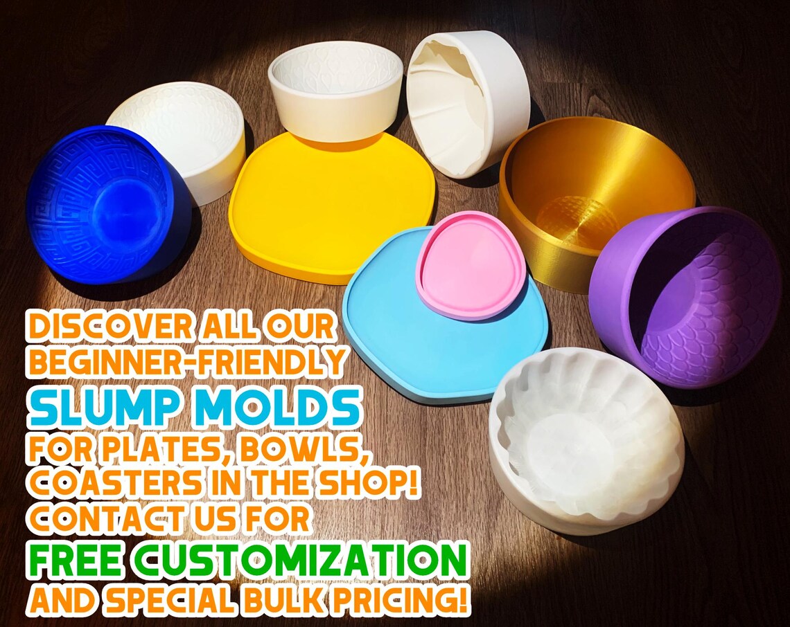 Scales Pattern Bowl Mold, Relief Pattern Plate Mold, Custom Size Slump ...