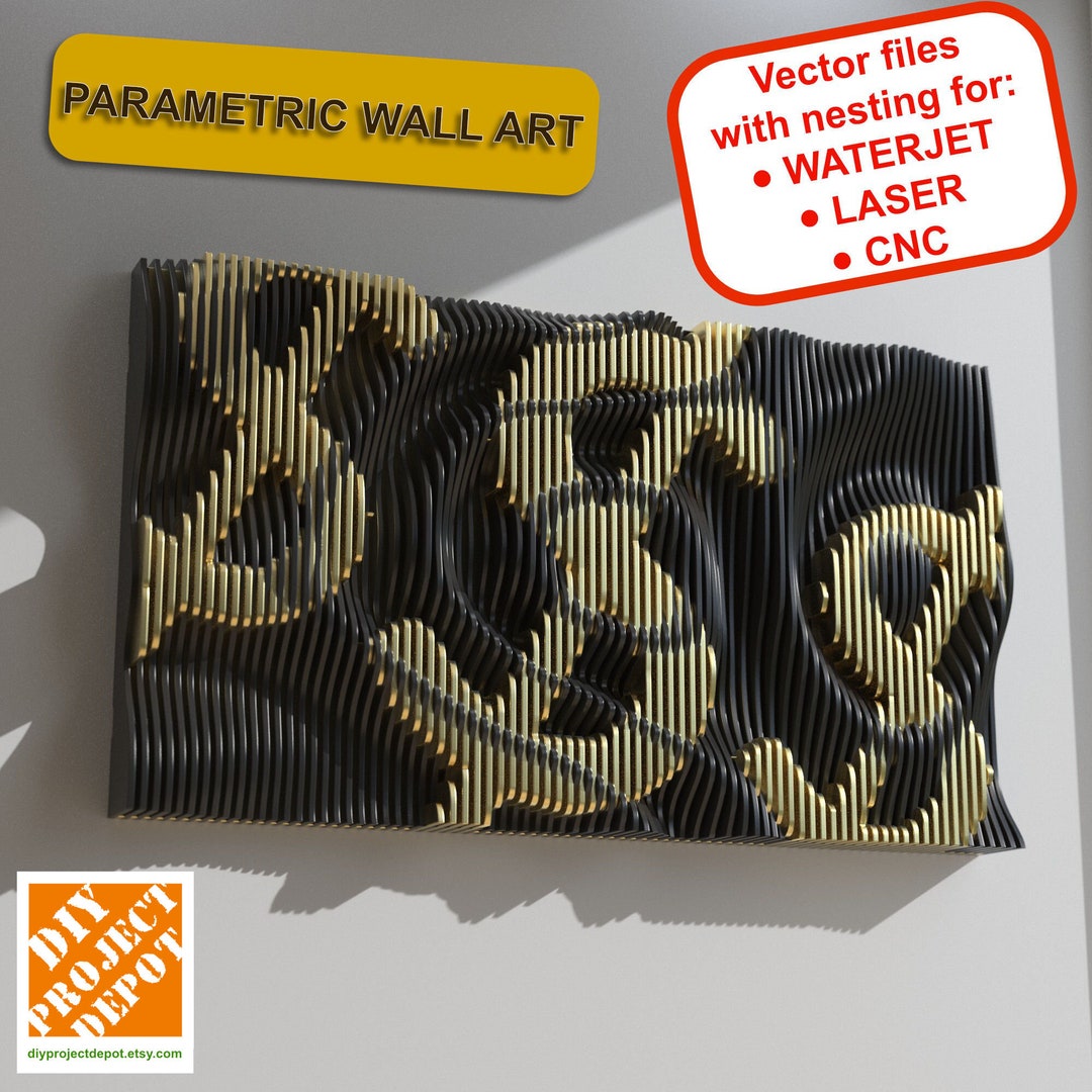 Dollar Parametric Wall Art for CNC or Laser, Money and Waves, Optimized ...
