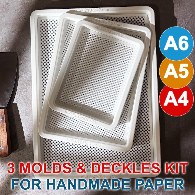 Deckles and Molds Set for Papermaking | Kit of A4, A5, A6 Paper Size ...