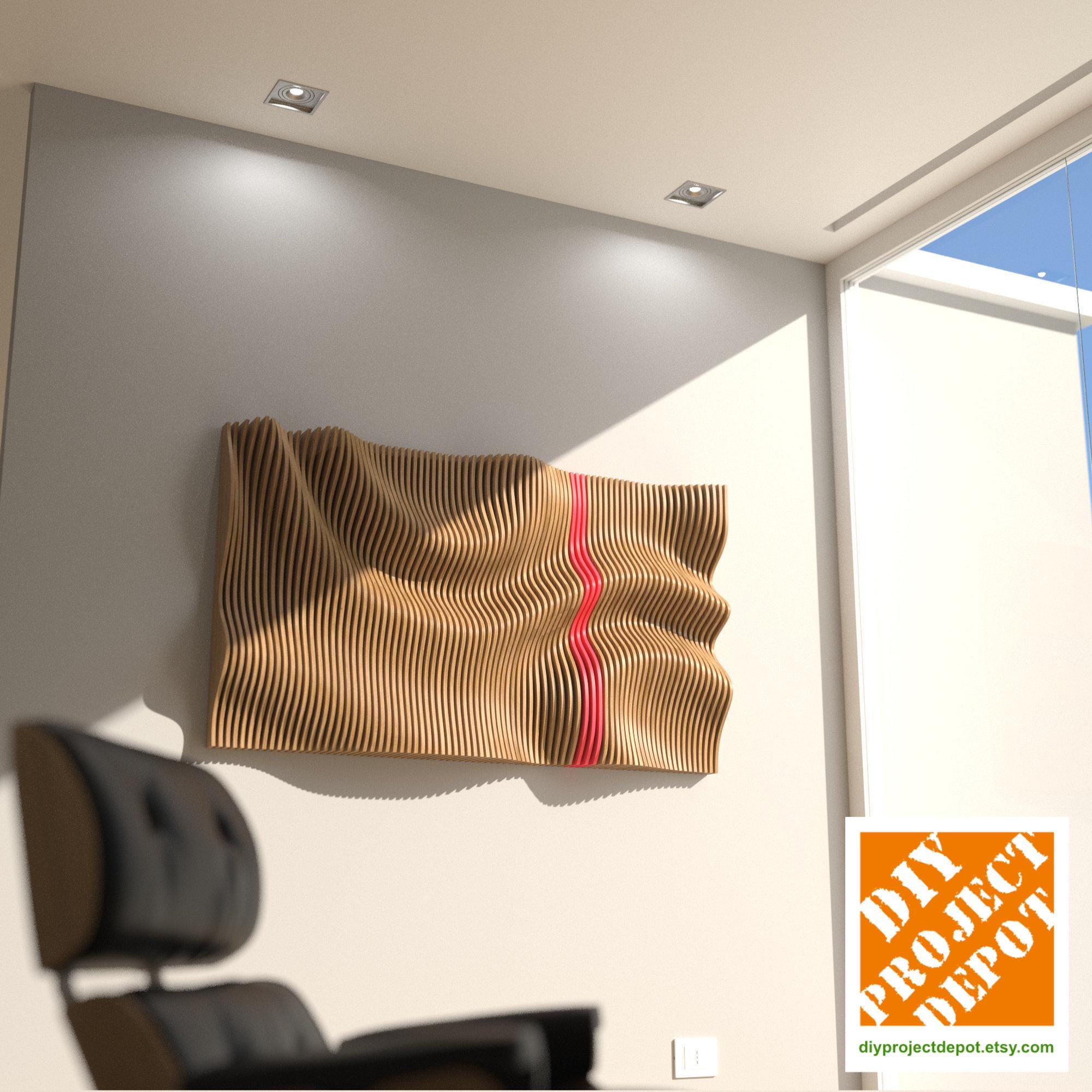 Parametric 3D Wall Art for CNC or Laser, Abstract Waves, Optimized ...