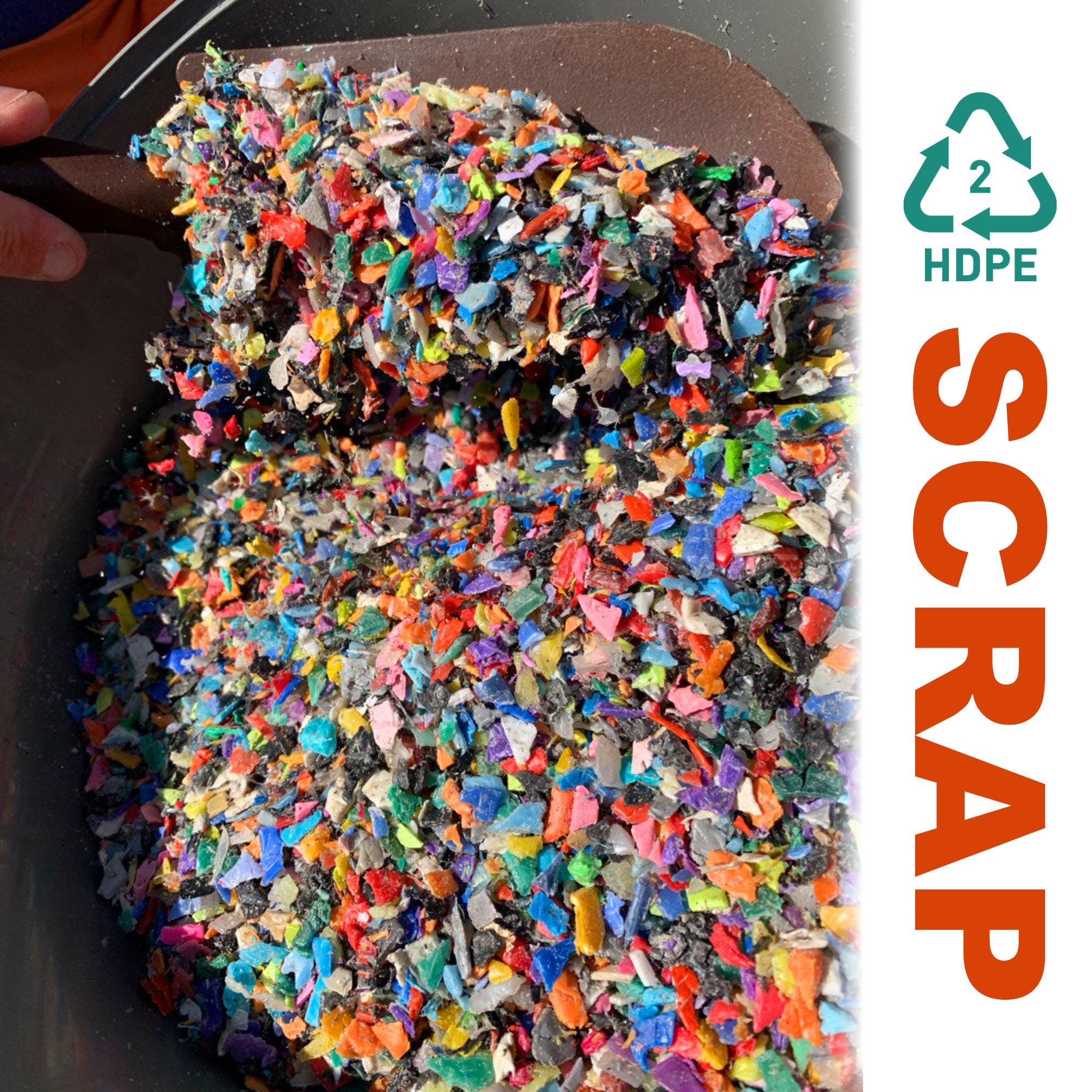 Shredded Recycled HDPE Plastic for DIY Projects, High-density ...