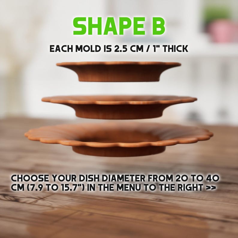 Overmolds for Plate 25 Mm Thick, 3D Printed Molds for Clay - 3 Shapes ...