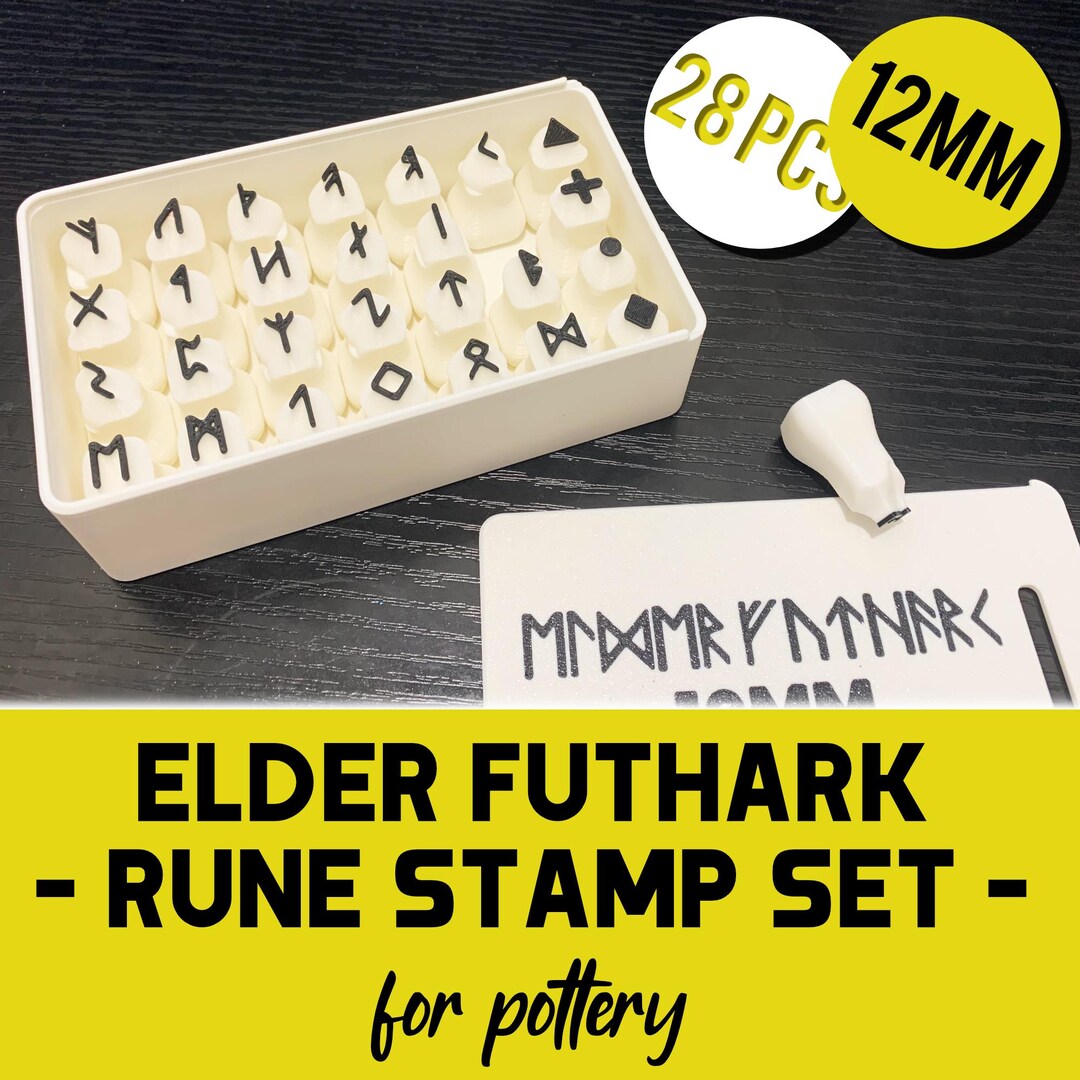 Elder Futhark Runes Stamps for Pottery, 12mm Viking Runes Stamps for ...