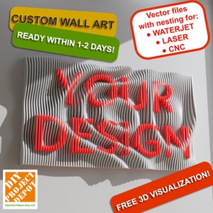 Custom Parametric Wall Art for Laser or CNC, Optimized Nesting, Premium ...