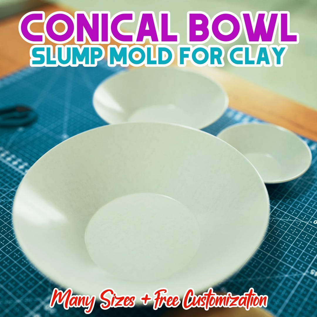 Conical Bowl Slump Mold for Clay | Custom Size Mold for Ceramics ...