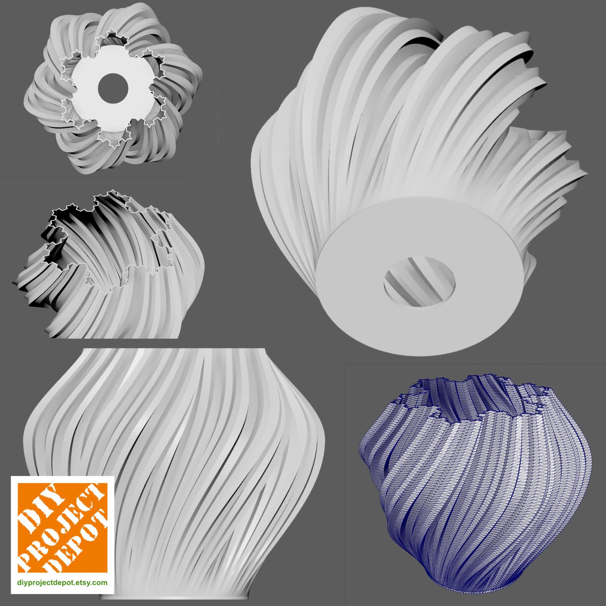 3D Printed Wavy Lamp STL File | Ikea SKAFTET Lampshade Mod | Printable ...