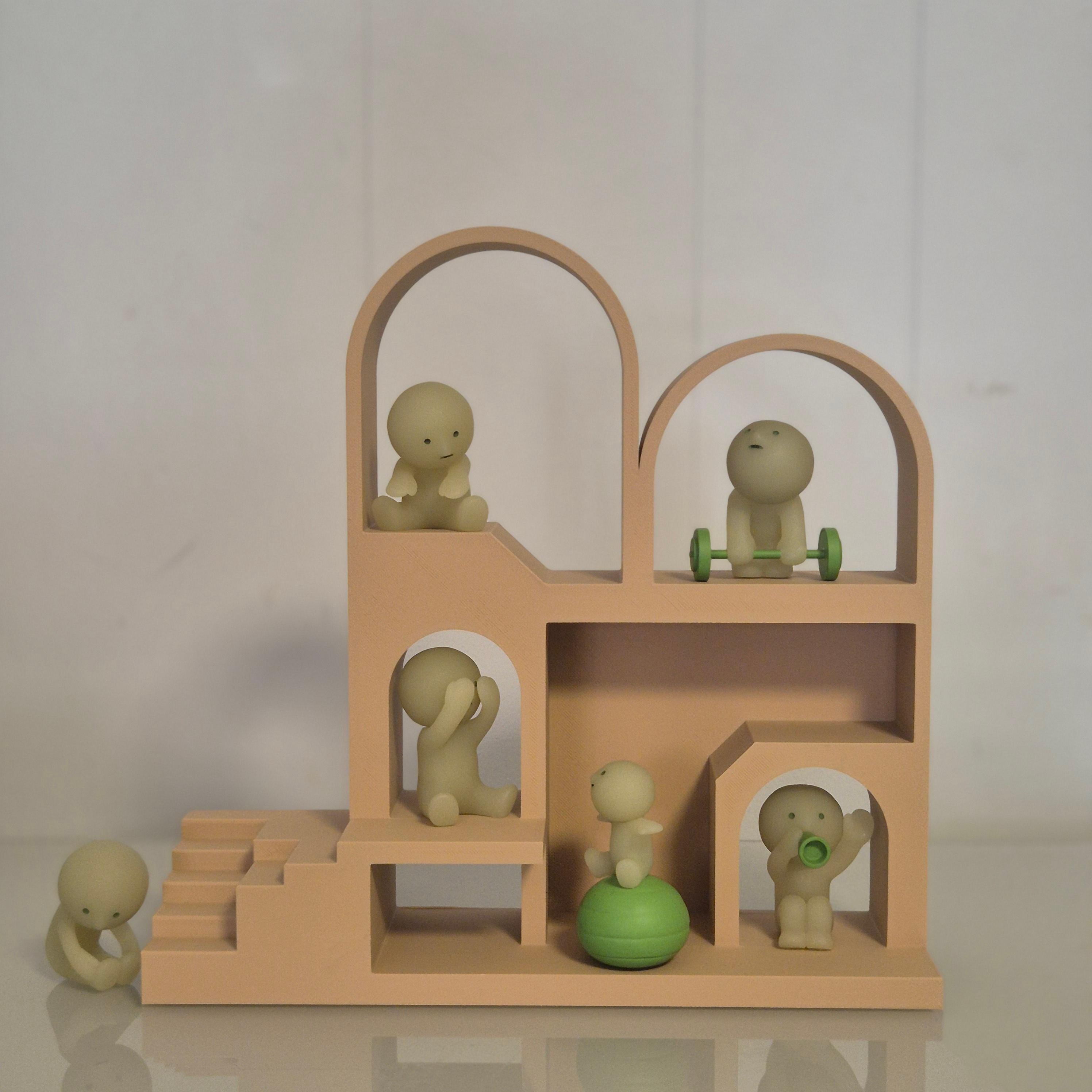 Smiski Desk Display, Pop Mart Figurine Decor, Modern 3D Printed Desk ...