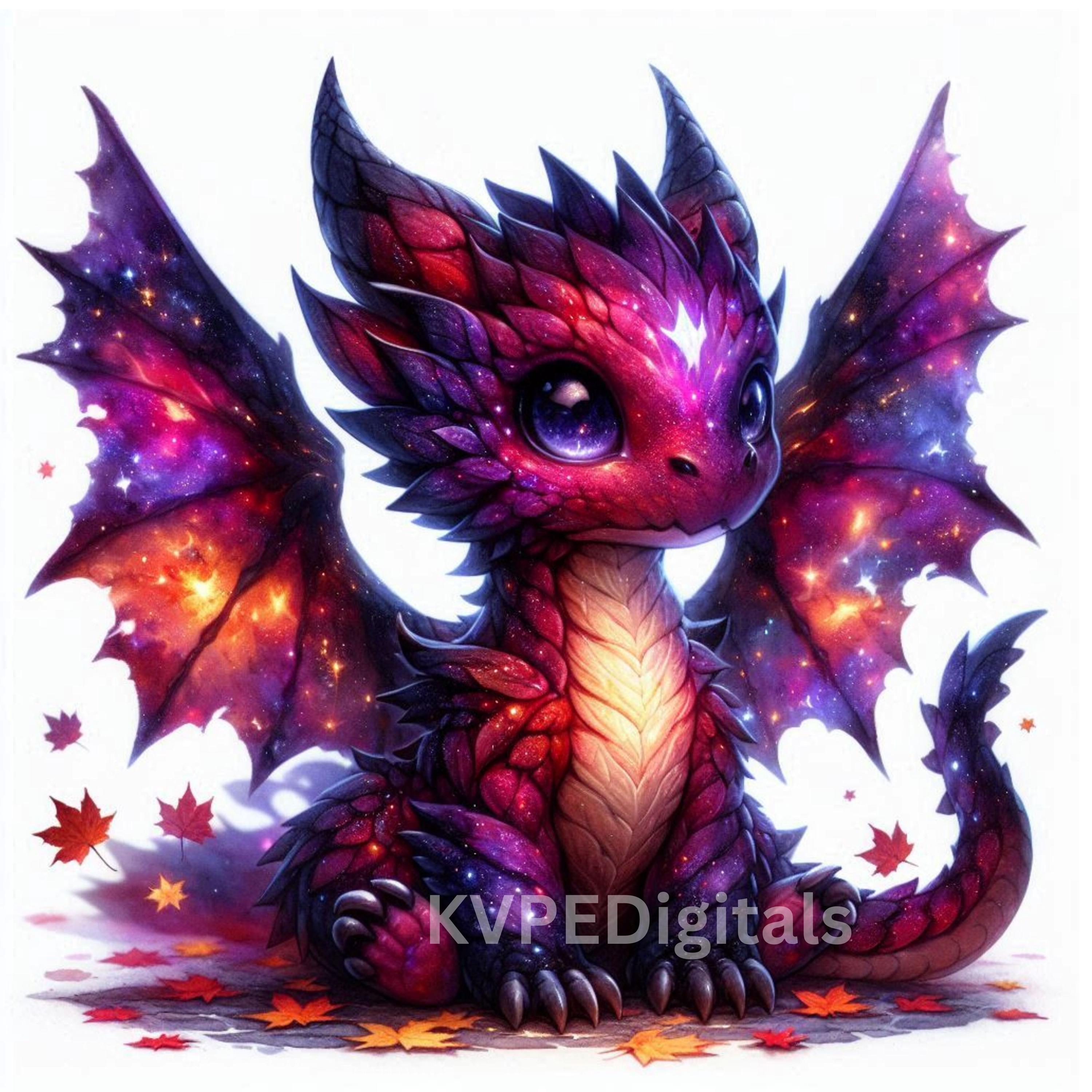 Celestial Autumn Dragon, 14 Jpeg Fall Baby Dragon Clipart Bundle ...