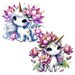 Lotus Unicorn Watercolor Floral Unicorn Clipart Bundle, 23 PNG Cute ...