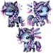 Magical Pastel Unicorn Dreamy Dark Unicorn Clipart Bundle, 24 PNG Cute ...