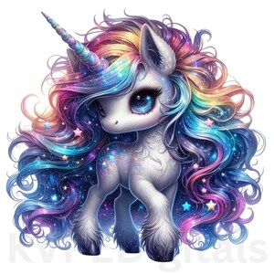 Rainbow Stars Unicorn Clipart, 10 PNG Cute and Colorful Printables for ...