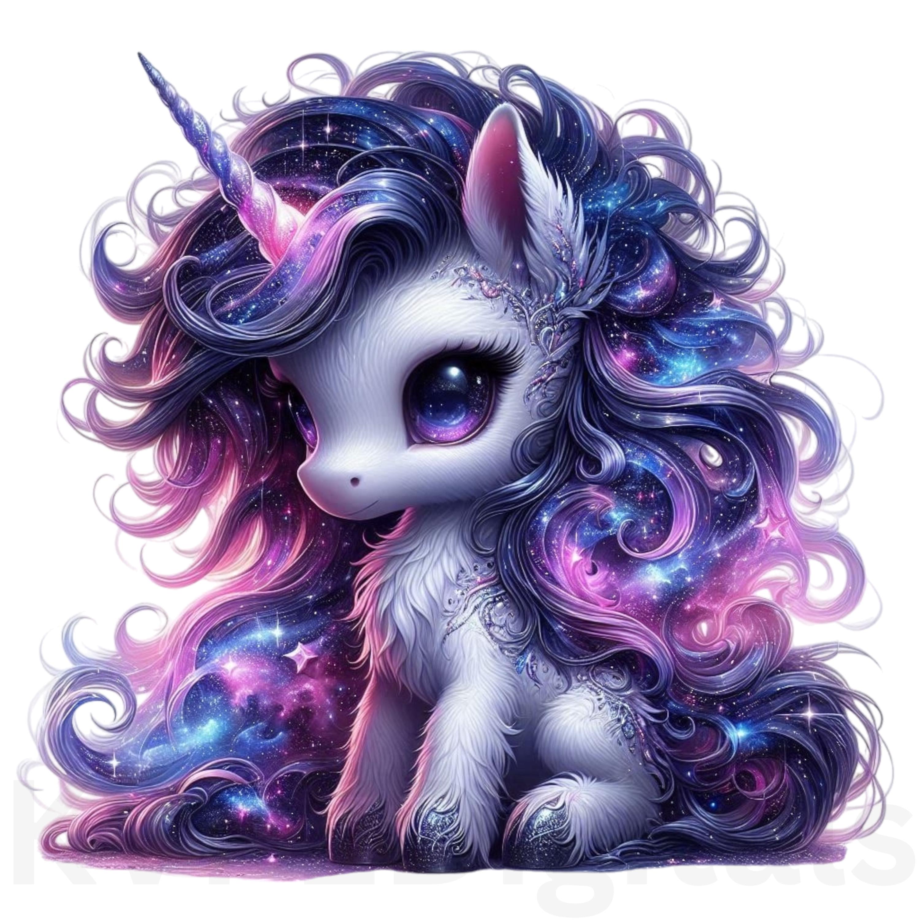 Galaxy Unicorn Celestial Cosmic Space Clipart, 16 PNG Printables ...