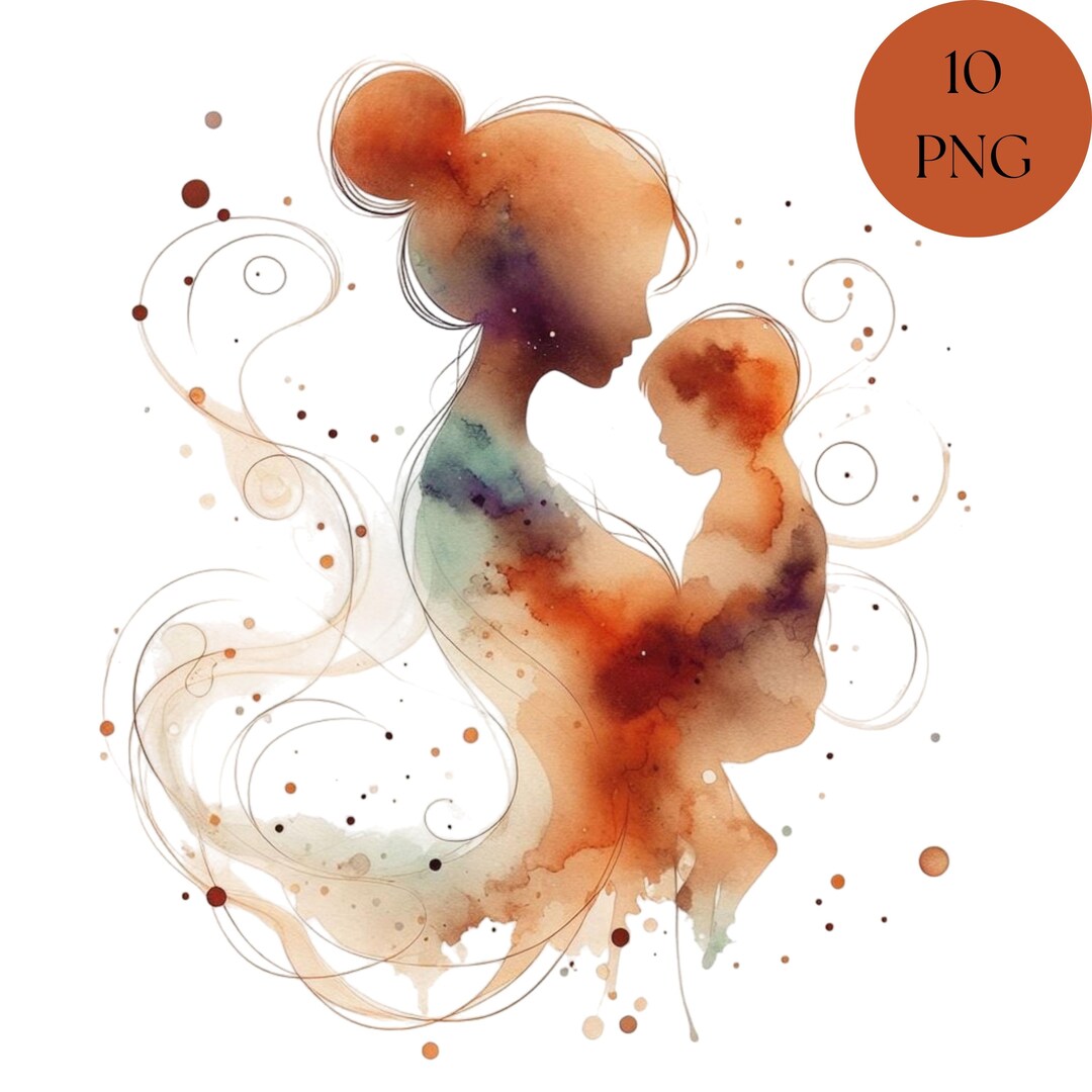 Mother and Child Clipart Bundle, 10 PNG Mother's Day Printables ...