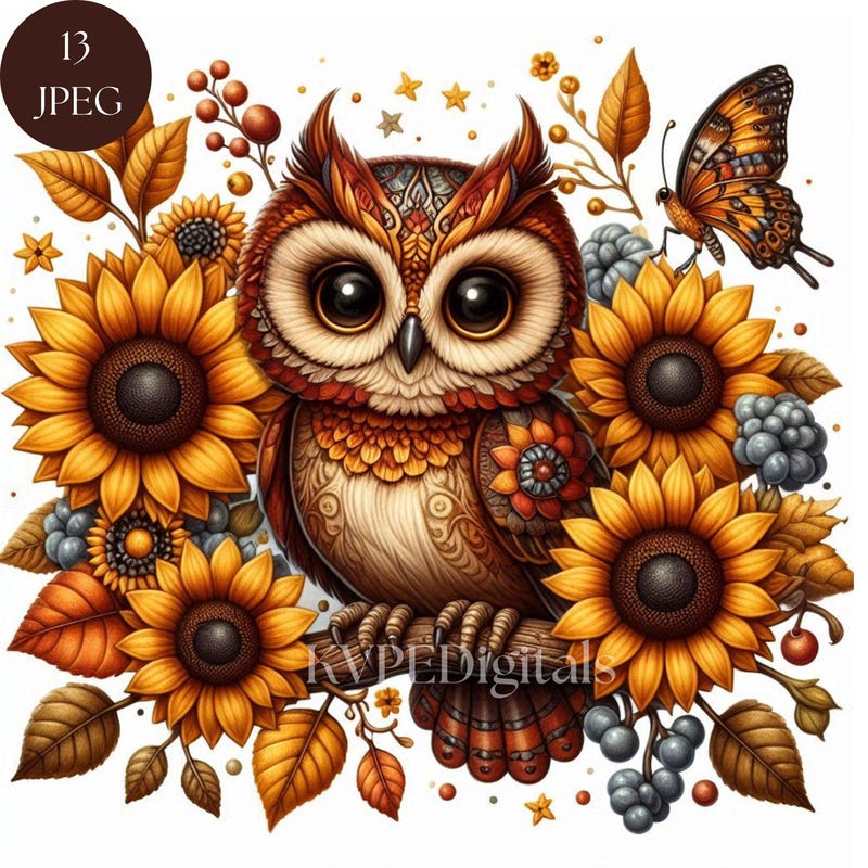 Fall Owl Clipart - Etsy