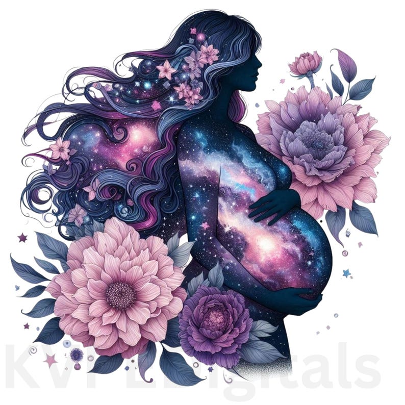 Pregnant Woman Clipart, 10 PNG Expecting Mother, Pregnancy Printables ...