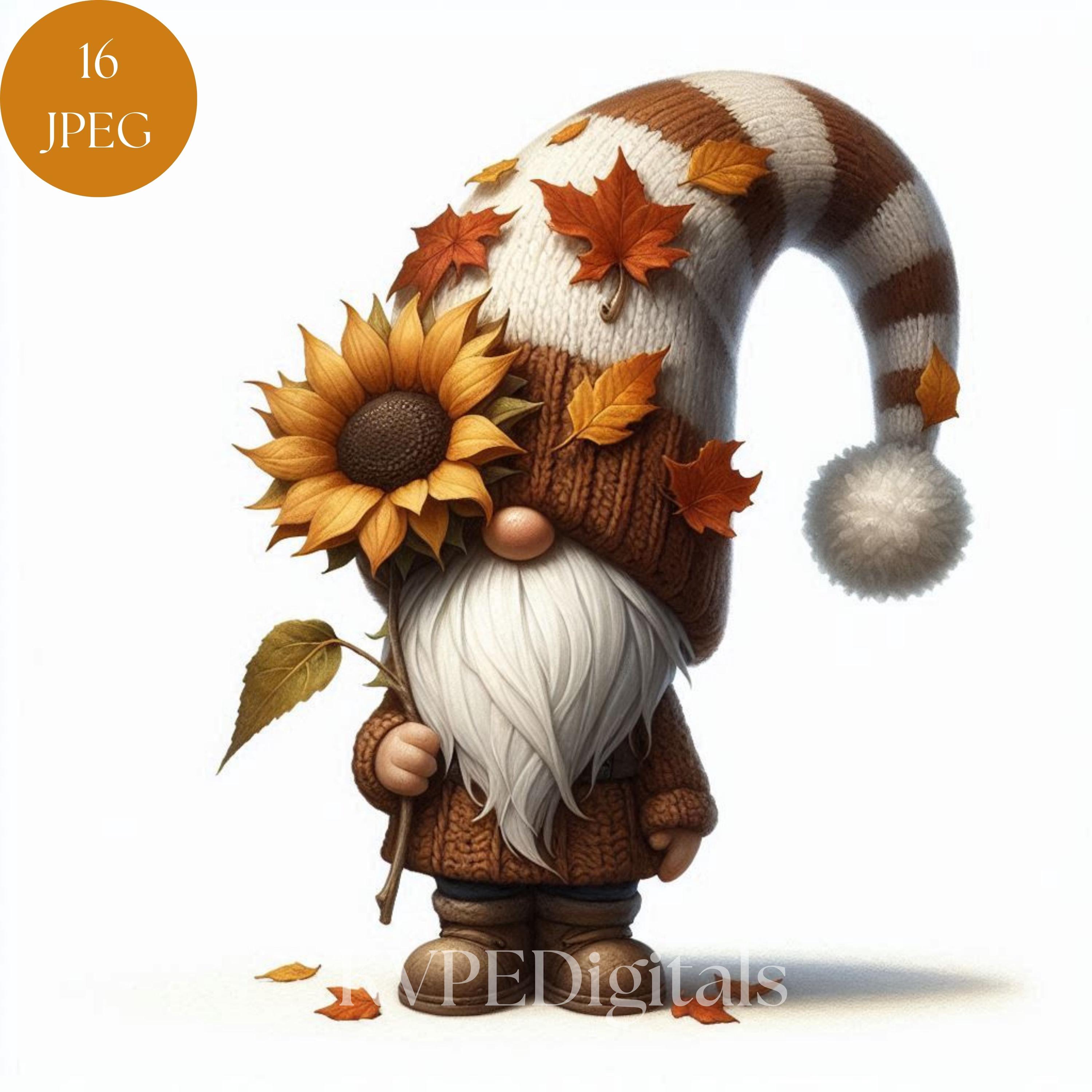 Fall Harvest Autumn Gnome Clipart, 16 Jpeg Thanksgiving Gnome Digital ...