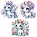 Lotus Unicorn Watercolor Floral Unicorn Clipart Bundle, 23 PNG Cute ...