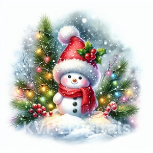 Cute Christmas Snowman Clipart Bundle, 15 Jpeg Winter Snowman, Snowy ...