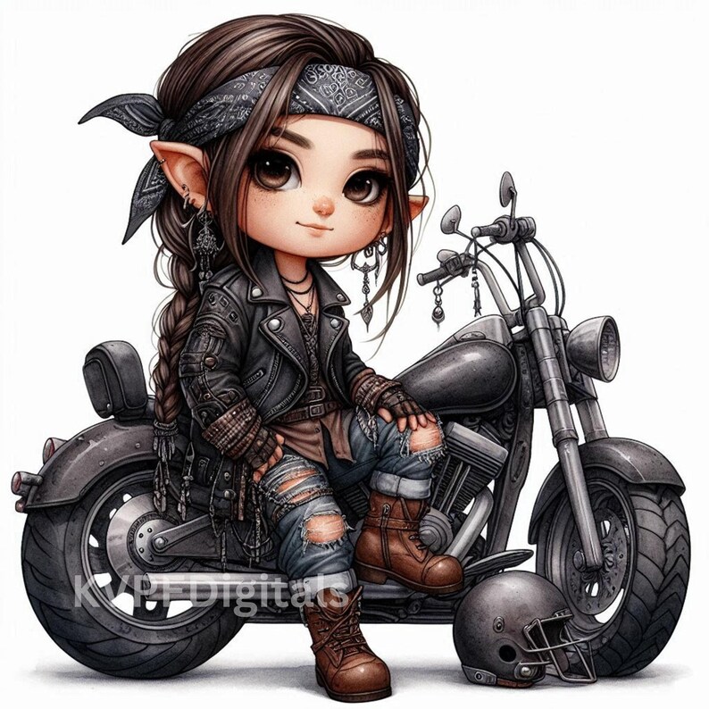 Biker Gnome, 15 Jpeg Clipart Bundle, Motorcycle Gnome Graphics ...