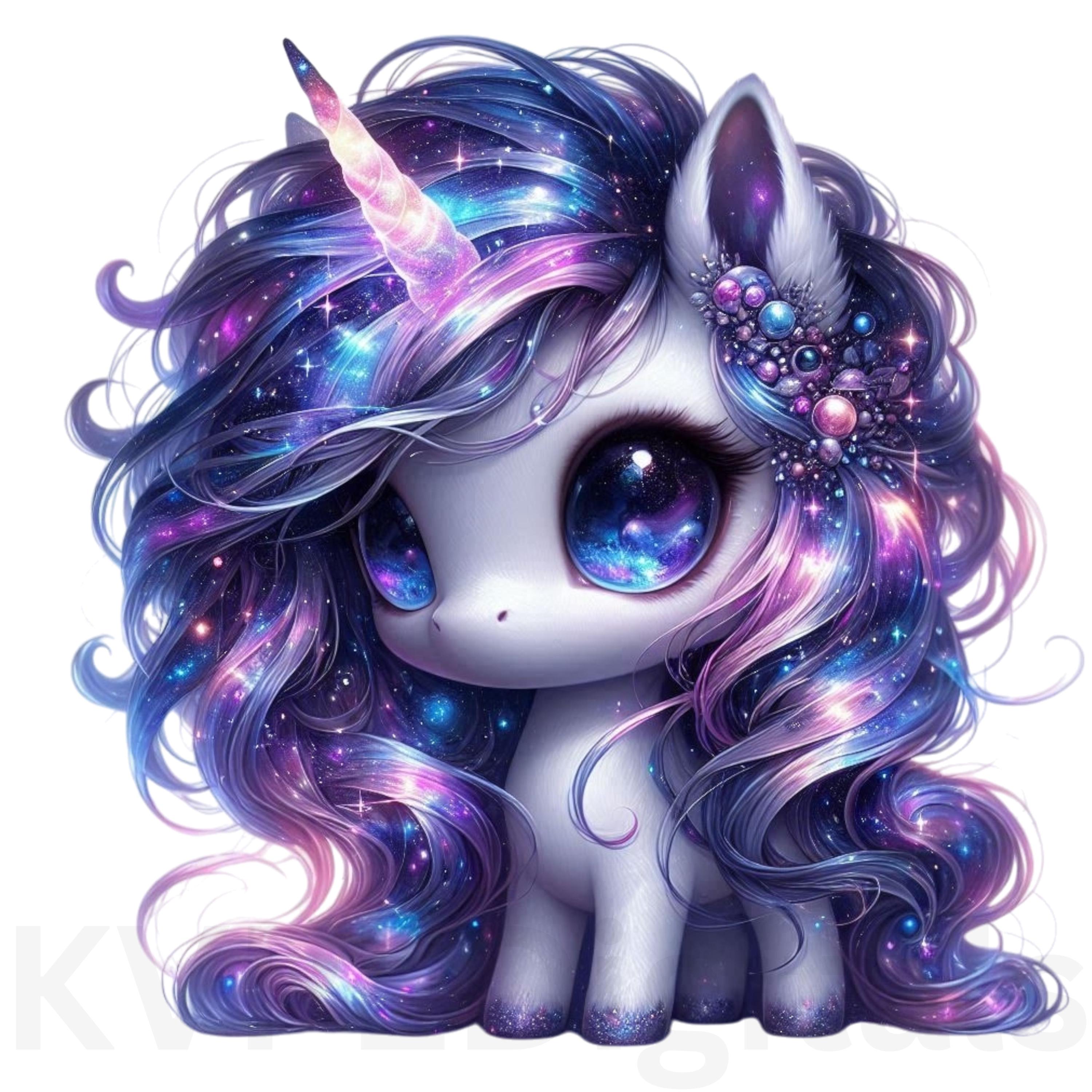Galaxy Unicorn Celestial Cosmic Space Clipart, 16 PNG Printables ...