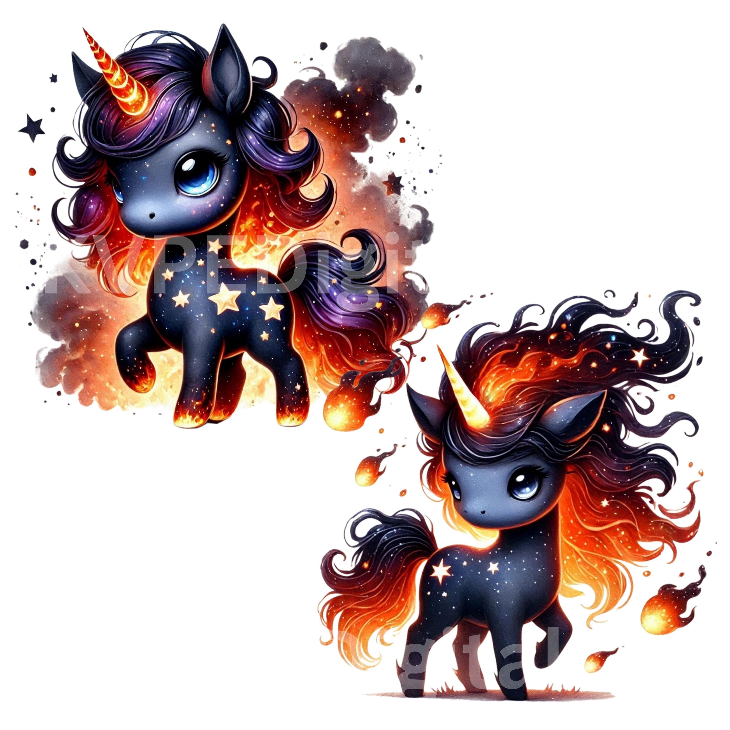 Meteor Unicorn Celestial Cosmic Galaxy Watercolor Clipart Bundle, 22 ...