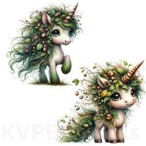 Forest Sprite Unicorn Woodland Clipart Bundle, 20 PNG Magic Printables ...