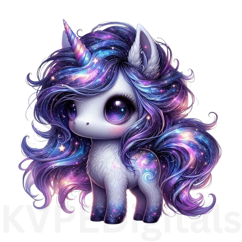 Galaxy Unicorn Celestial Cosmic Space Clipart, 16 PNG Printables ...