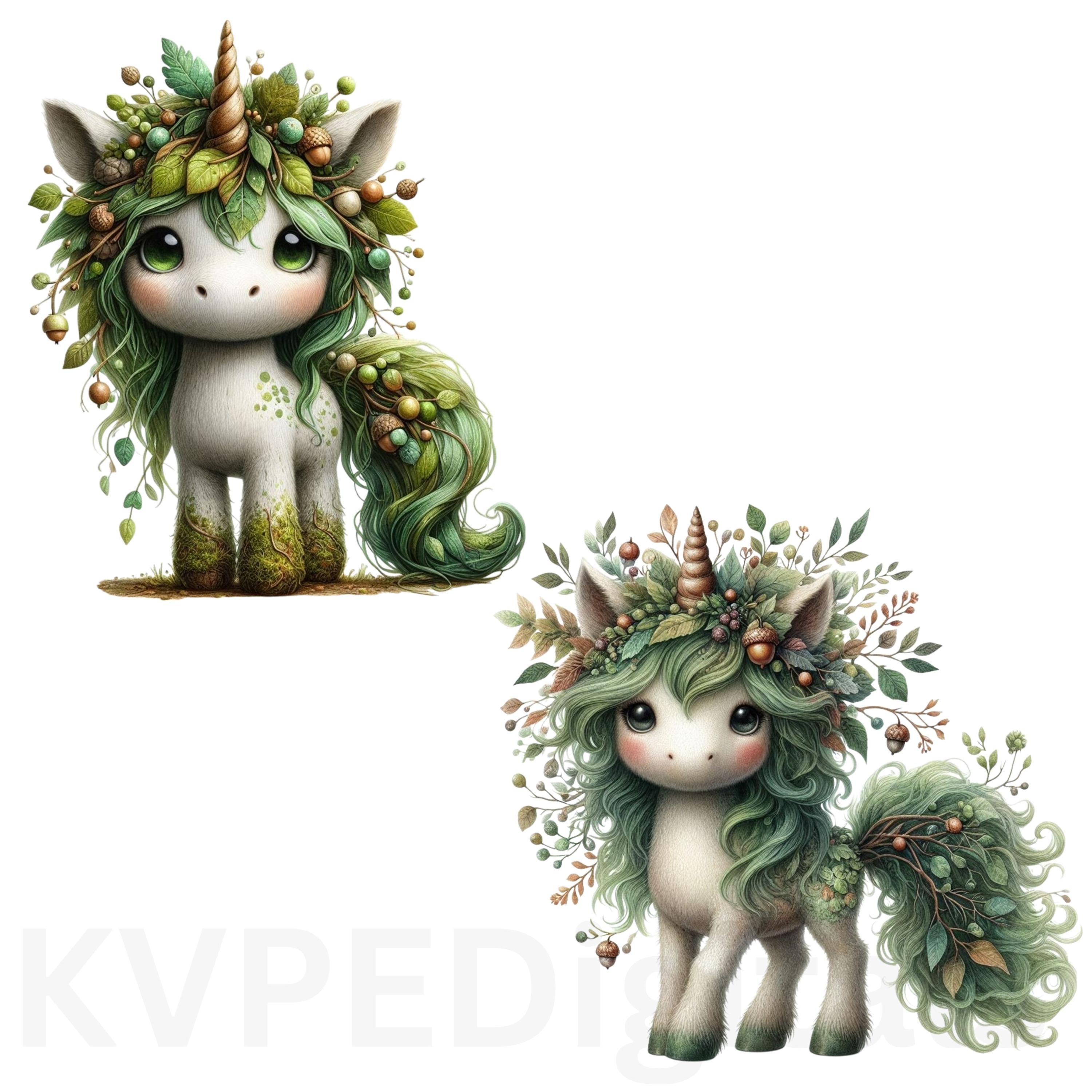 Forest Sprite Unicorn Woodland Clipart Bundle, 20 PNG Magic Printables ...